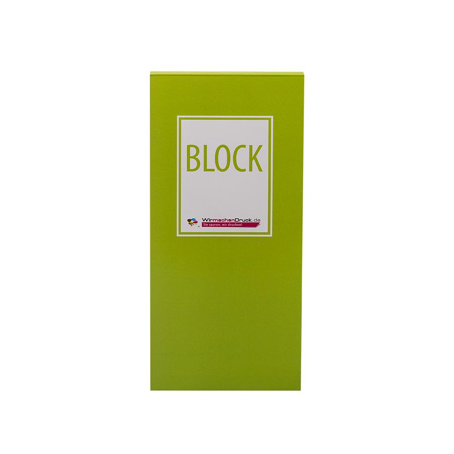 Block mit Leimbindung und Deckblatt, DIN lang, 100 Blatt, 4/4 farbig ...