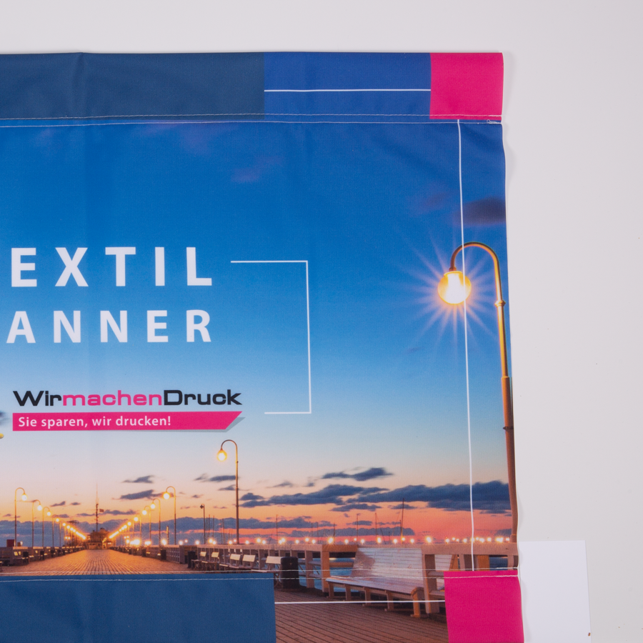 Hochwertige Stoff-Banner 200 x 50 cm, 4/0-farbig bedruckt, Hohlsaum ...