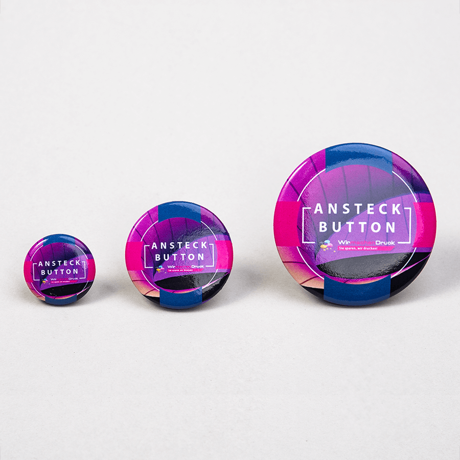 Hochwertiger Ansteckbutton Ø 55 mm, 4/0 farbig einseitig bedruckt ...