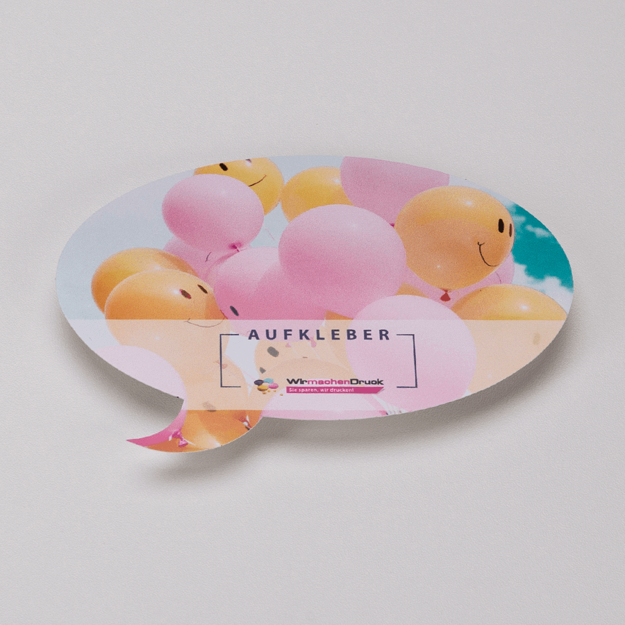 Hochwertiger Plakatstörer 4/0-farbig bedruckt in Sprechblase-Form ...