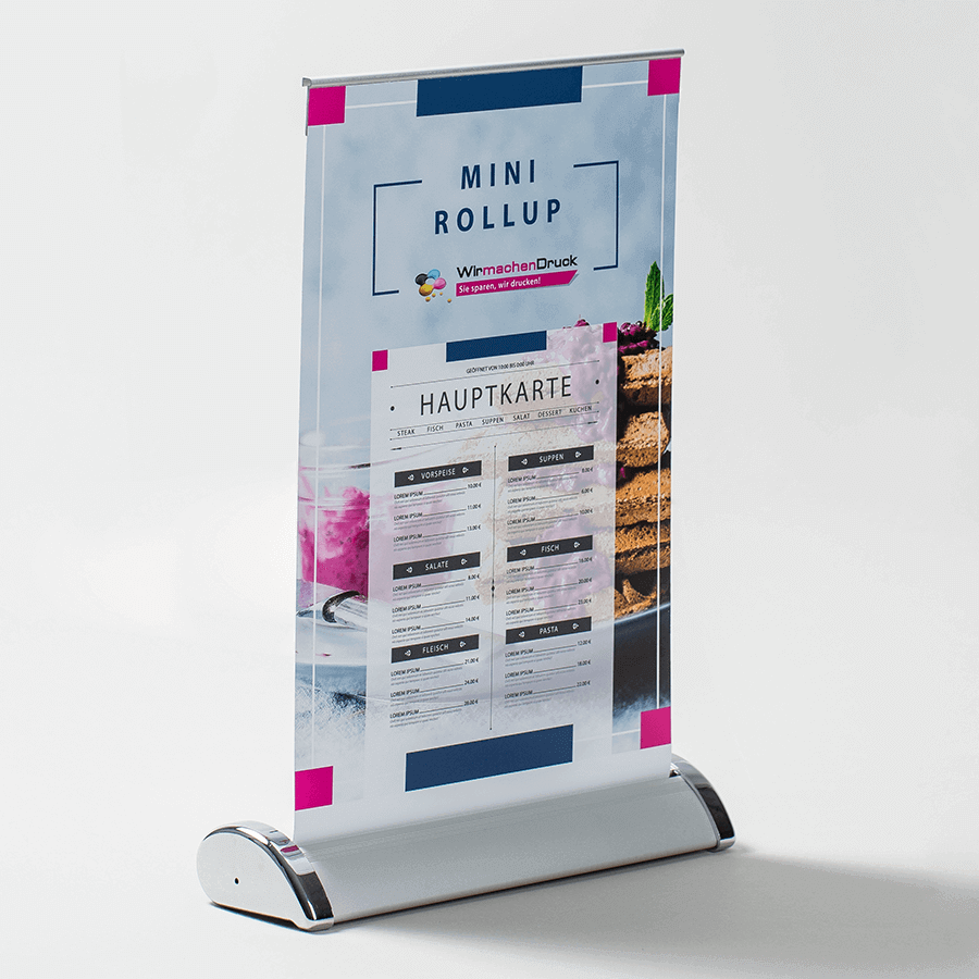 Hochwertiges MINI Roll-Up A4, inklusive Druck und Versand | WIRmachenDRUCK