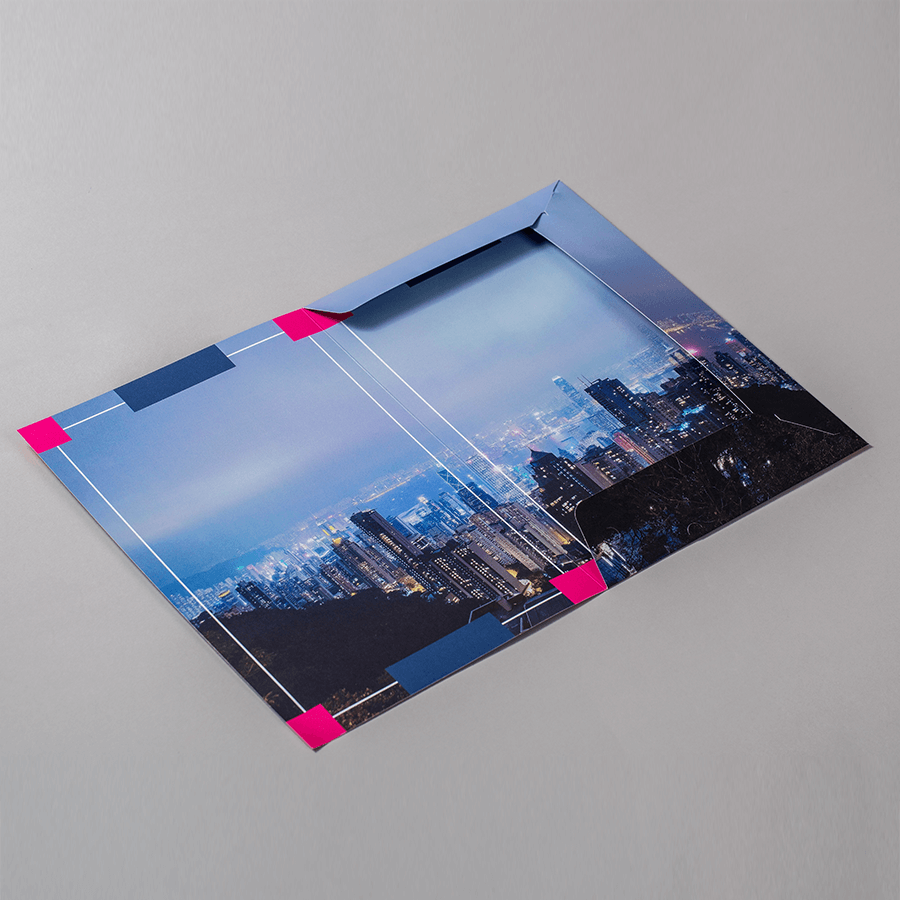 Mappe für DIN A4, 2-teilig mit 2 Laschen, 4/4 farbig (Außen- und ...