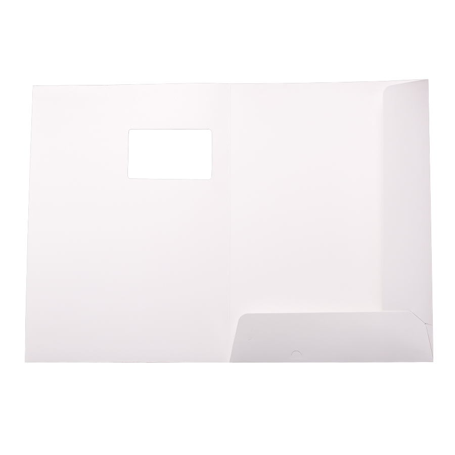 Mappe für DIN A4, mit Fensterstanzung, 2-teilig mit 2 Laschen, 4/0 ...