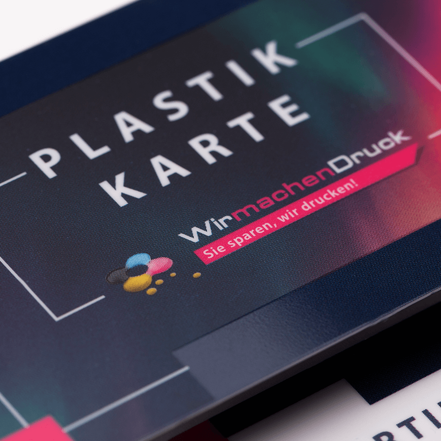 Plastikkarte mit einseitigem partiellem UV-Lack 4/4-farbig bedruckt auf ...